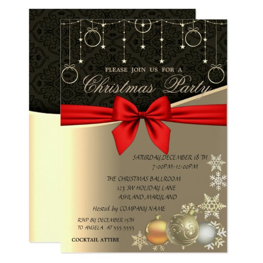 Elegant Christmas Balls, Corporate Christmas Party Invitation | Zazzle.com