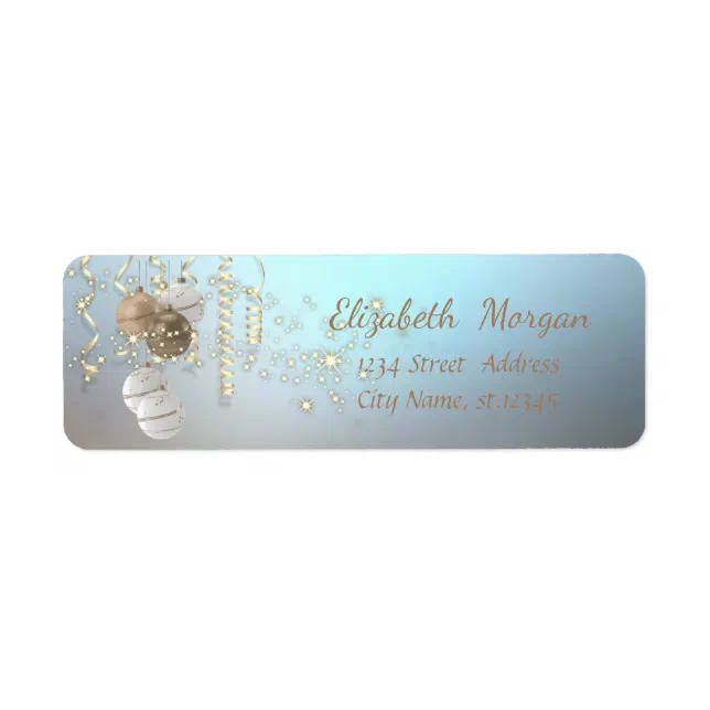 Elegant Christmas Balls ,Sparkle,Blue Label | Zazzle