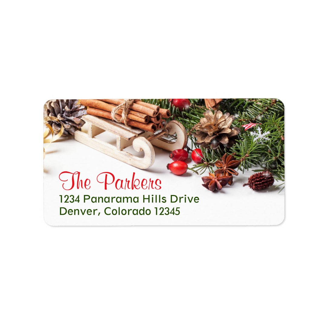 Elegant Christmas Decorations Holiday Party Label | Zazzle