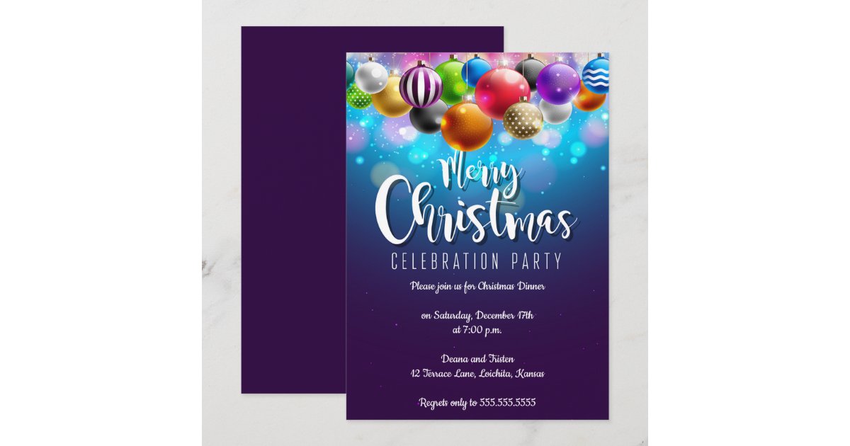 Elegant Christmas Design Party Invitation | Zazzle