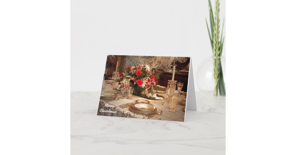Elegant Christmas Dinner Card | Zazzle