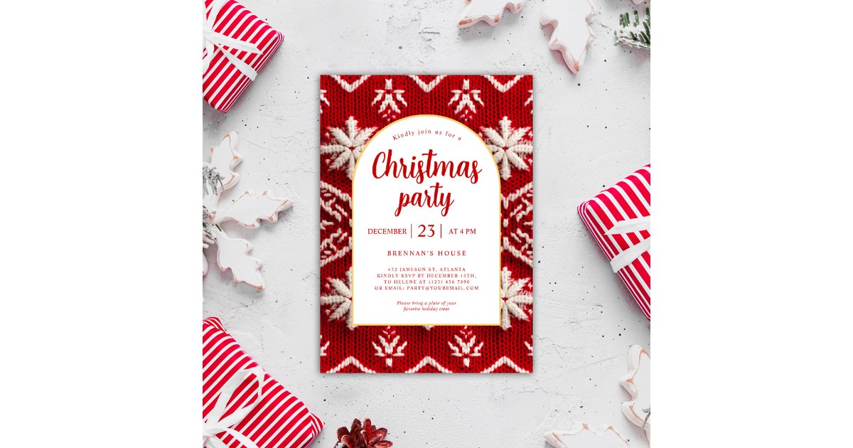 Elegant Christmas Festive Winter Holiday Invitation | Zazzle
