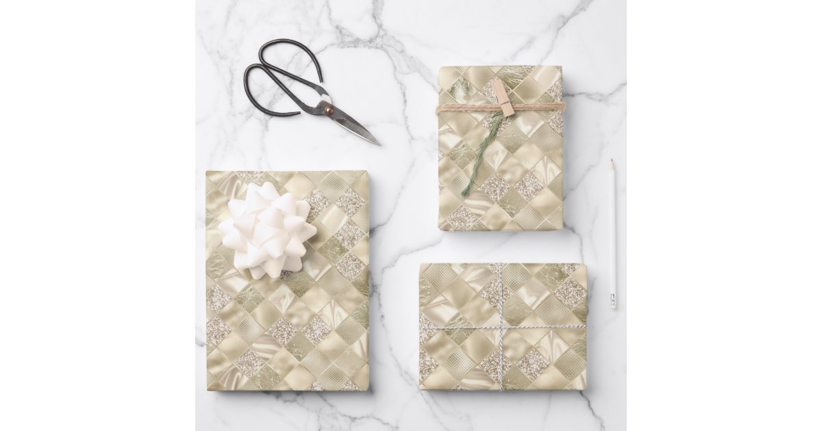 Elegant Christmas gold pattern Wrapping Paper Sheets | Zazzle