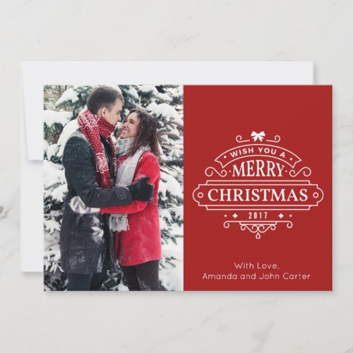 Elegant Christmas Greetings Vertical Photo Card | Zazzle