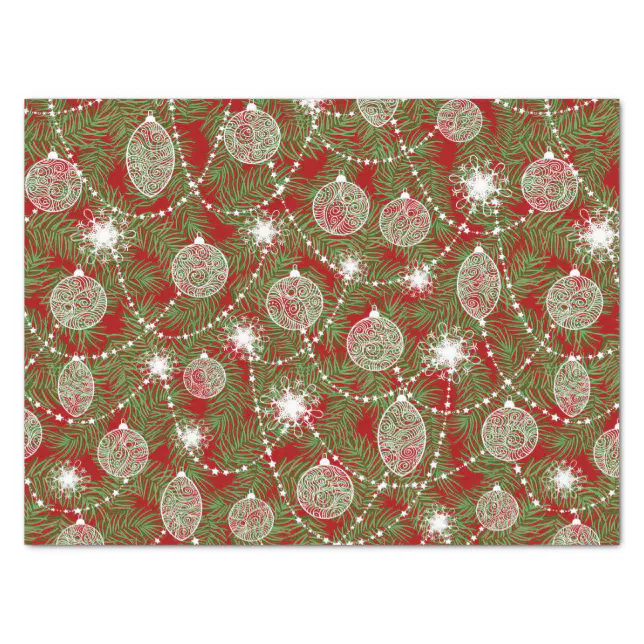 Elegant Christmas Holiday Tree Decorations Tissue Paper | Zazzle