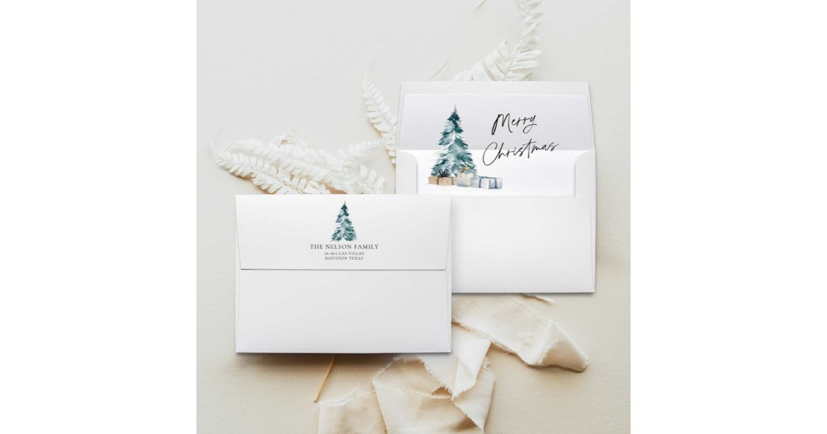 Elegant Christmas Invitation Envelope | Zazzle