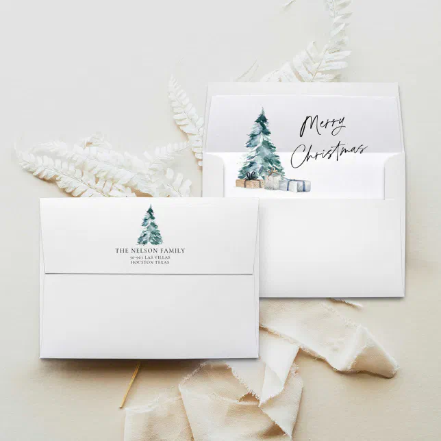 Elegant Christmas Invitation Envelope | Zazzle