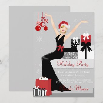 Elegant Christmas Invitations Party Gifts Invite | Zazzle