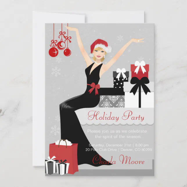 Elegant Christmas Invitations Party Gifts Invite | Zazzle
