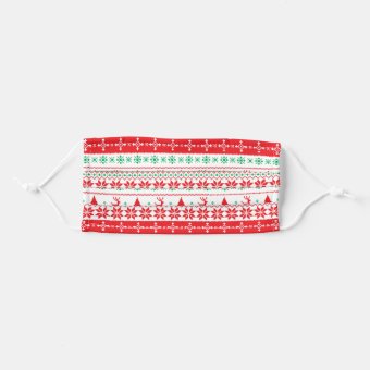 Elegant Christmas Knitted Pattern | Face Mask | Zazzle