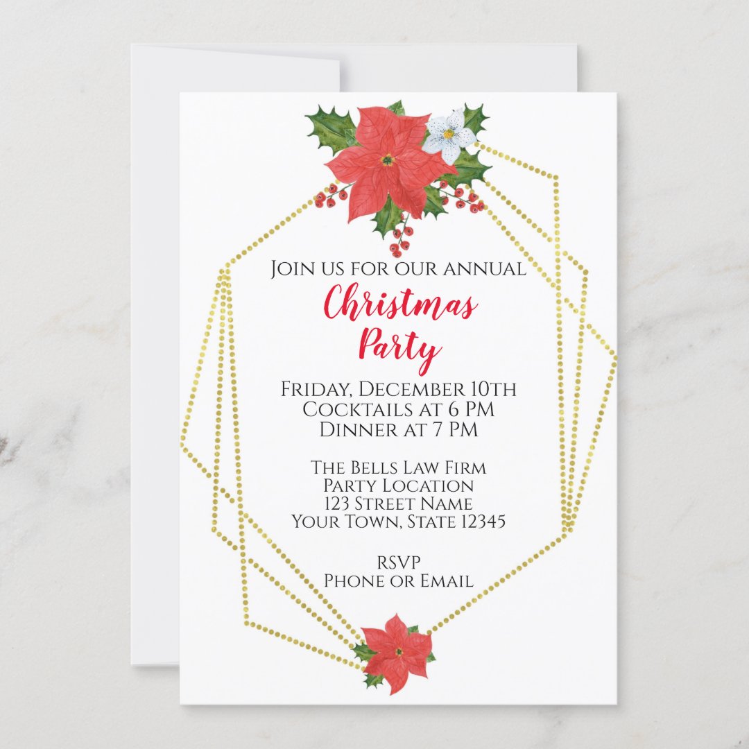 Elegant Christmas Party Invitation | Zazzle