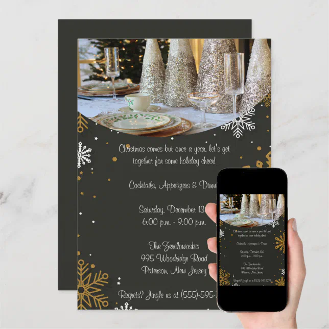 Elegant Christmas Party Invitation | Zazzle