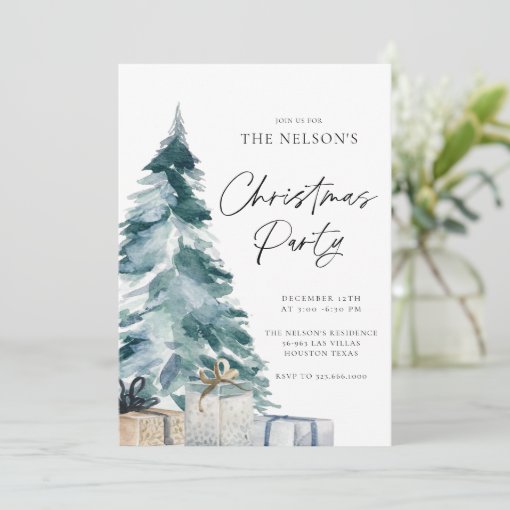 Elegant Christmas Party Invitation | Zazzle