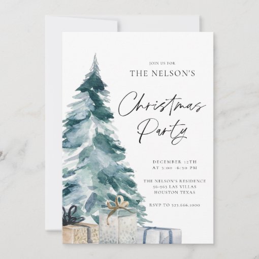 Elegant Christmas Party Invitation | Zazzle