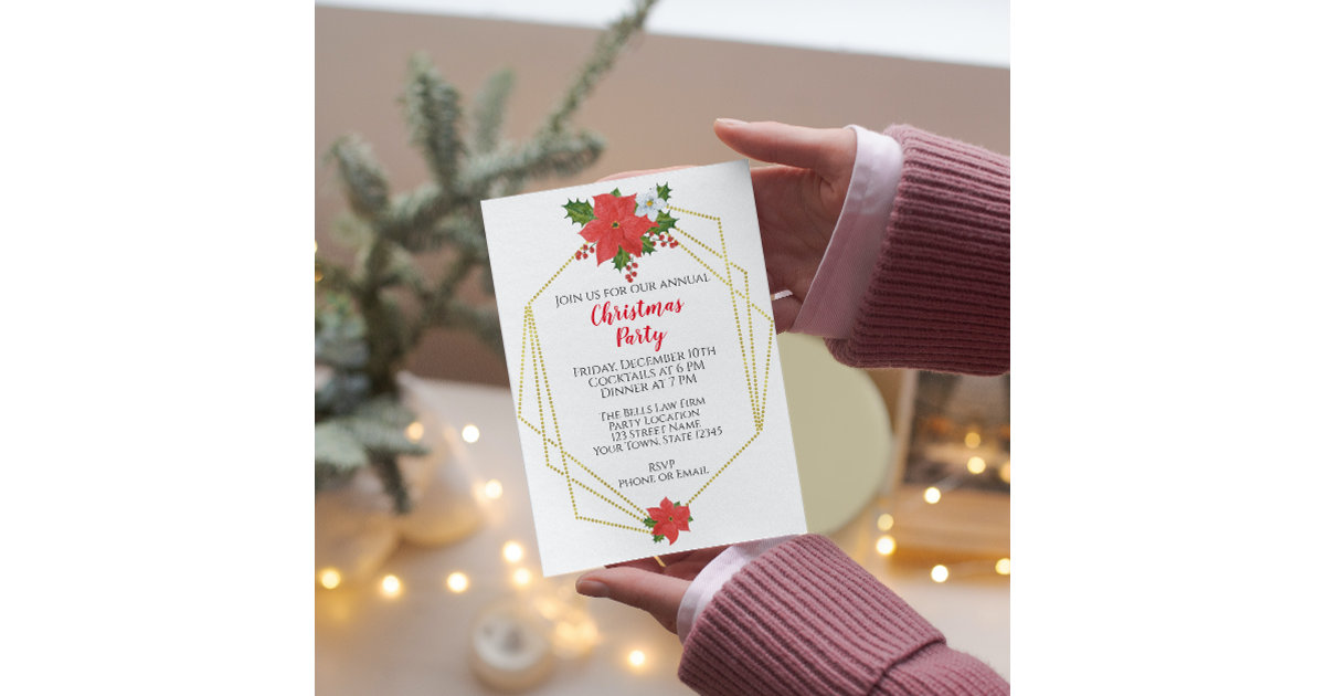 Elegant Christmas Party Invitation | Zazzle