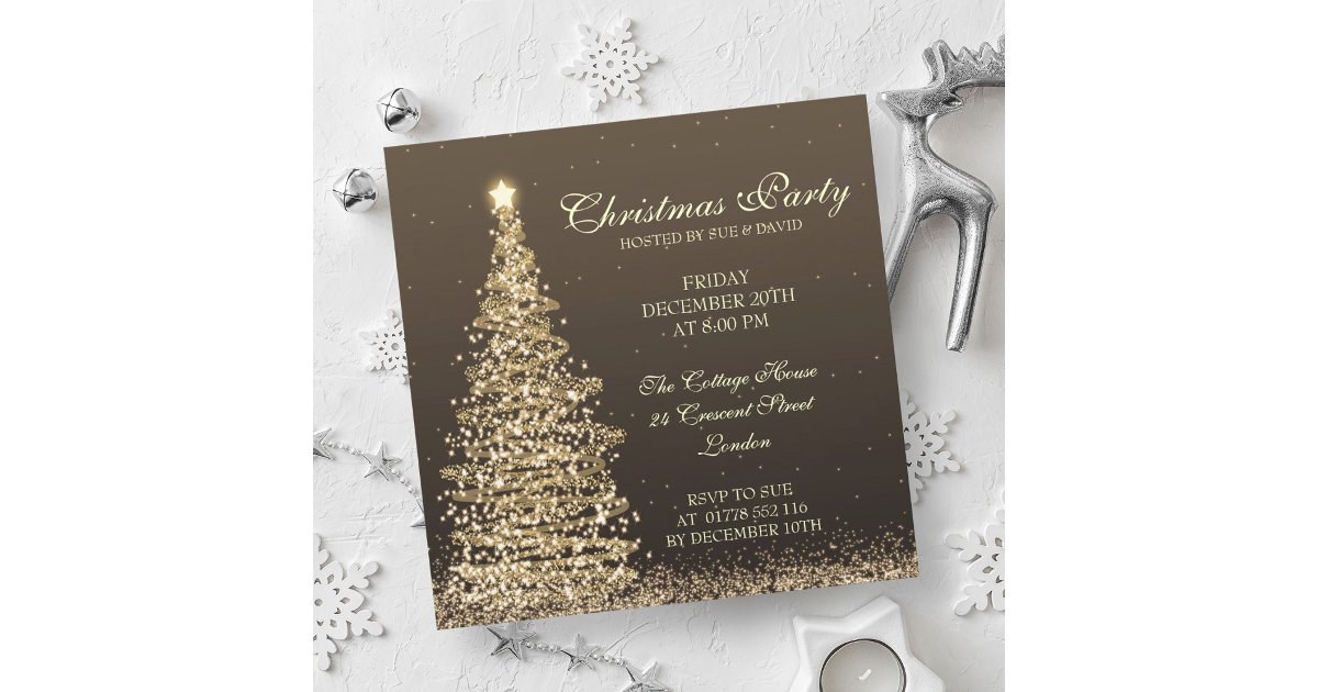 Elegant Christmas Party Invitation | Zazzle