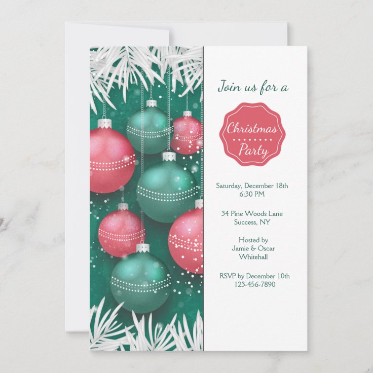 Elegant Christmas Party Invitation | Zazzle