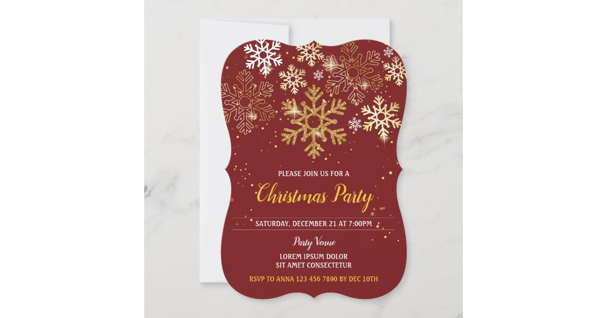 Elegant Christmas Party Invitations | Zazzle