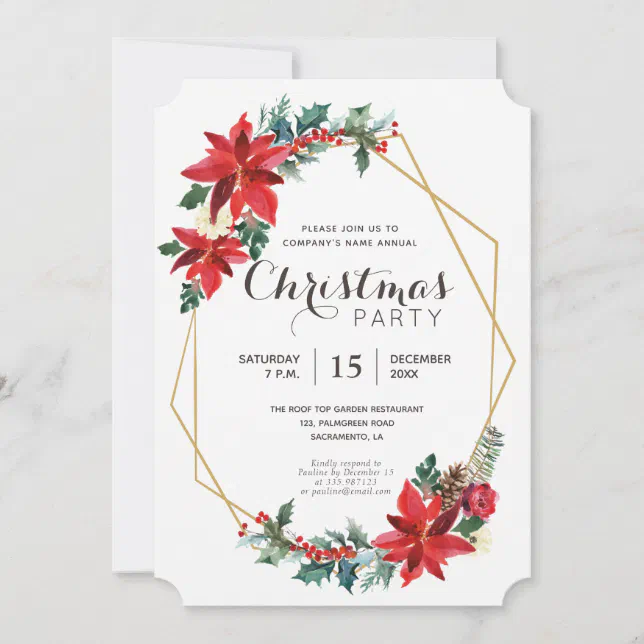Elegant Christmas Party Modern Invitation | Zazzle