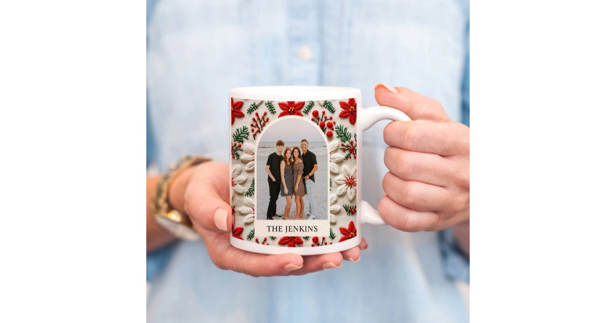 Elegant Christmas Personalized Photo Coffee Mug | Zazzle