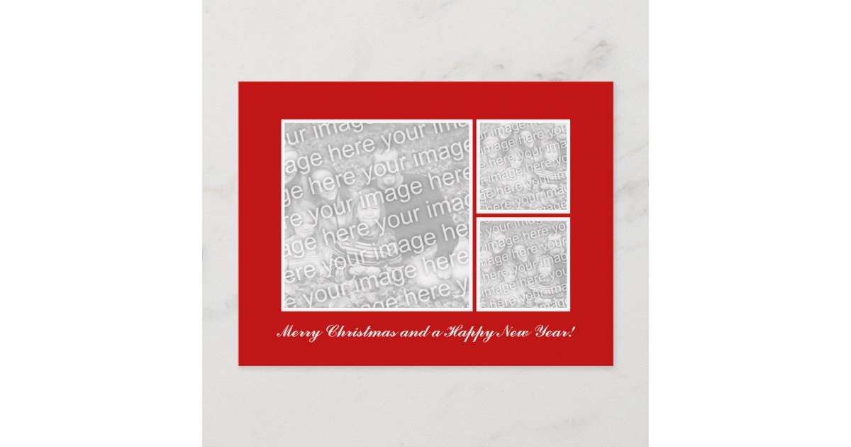 Elegant Christmas photo postcard template | Zazzle