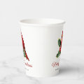 Elegant Christmas Red Cardinal Bird Holly Paper Cups | Zazzle