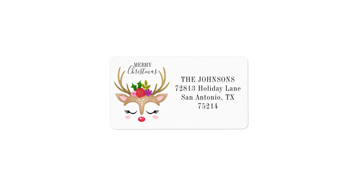Elegant Christmas Reindeer Label | Zazzle