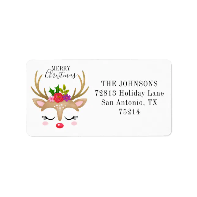 Elegant Christmas Reindeer Label | Zazzle