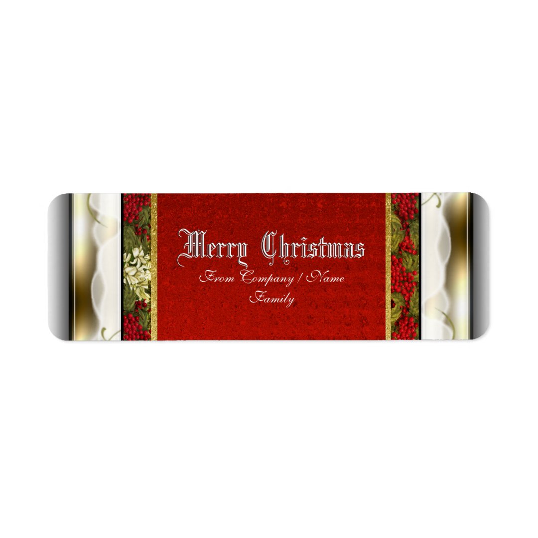 Elegant Christmas traditional snow Label | Zazzle