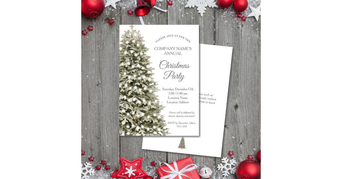 Elegant Christmas Tree Company Holiday Party Invitation | Zazzle