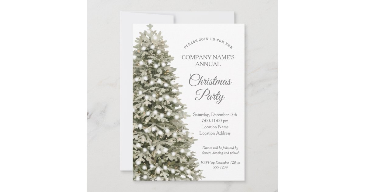Elegant Christmas Tree Company Holiday Party Invitation | Zazzle