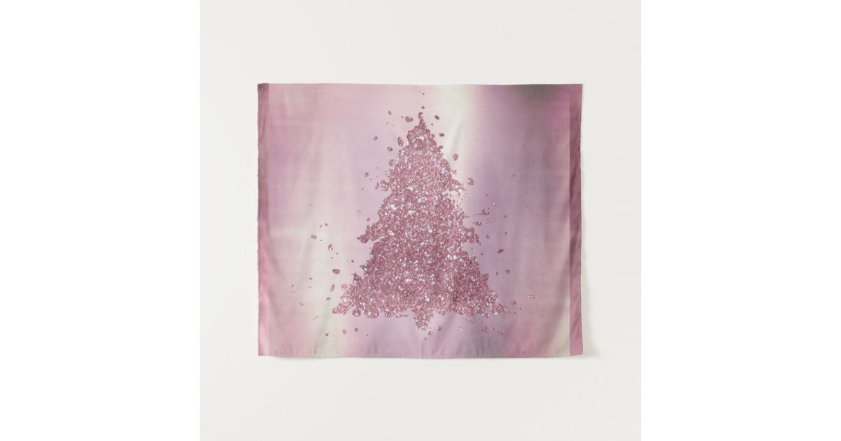 Elegant Christmas Tree | Dusty Mauve Pink Splatter Tapestry | Zazzle