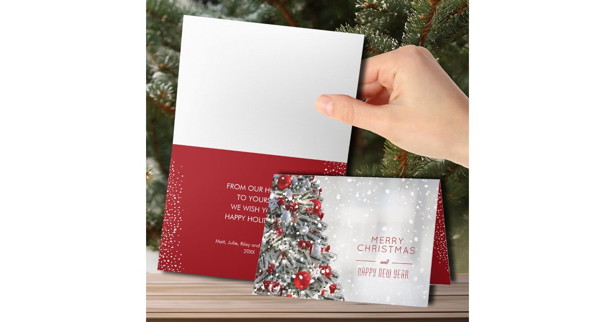 Elegant Christmas Tree Holiday Card | Zazzle
