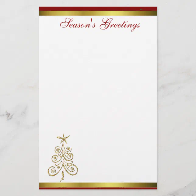 Elegant Christmas Tree Holiday Stationery | Zazzle