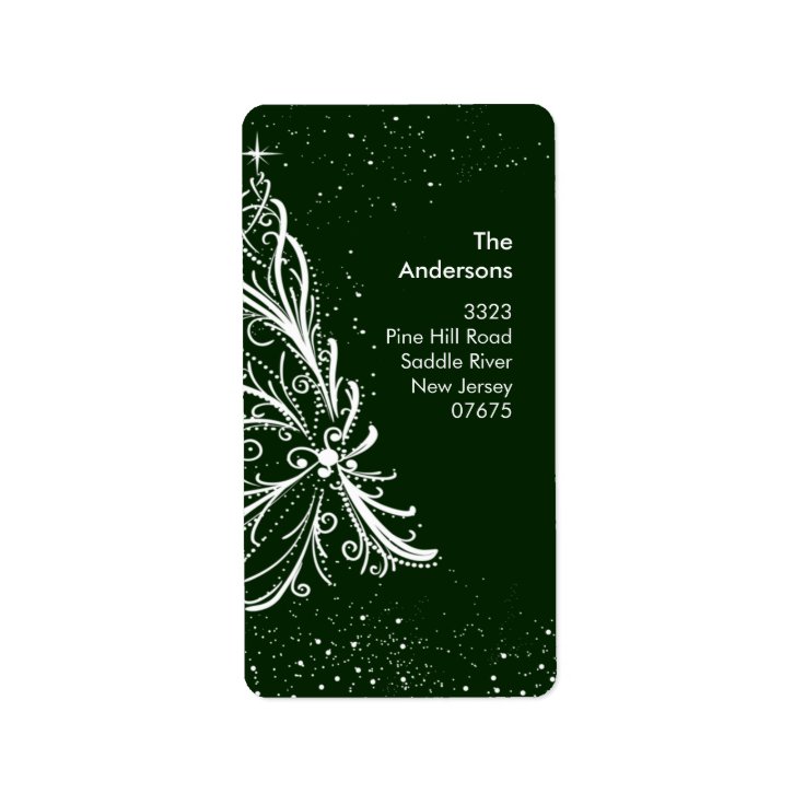 Elegant Christmas Tree Return Address Label | Zazzle