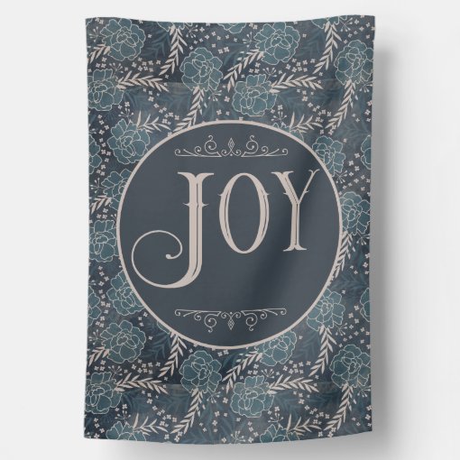 Elegant Christmas Typography JOY House Flag | Zazzle