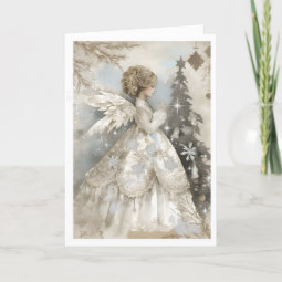 Elegant Christmas Winter Angel Holiday Card | Zazzle