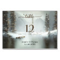 Elegant Christmas Winter Table Number Card | Zazzle