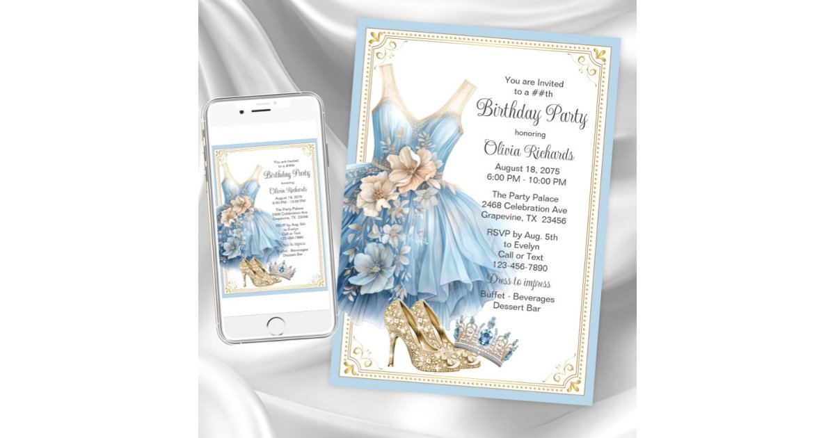 Elegant Cinderella Birthday Party Invitation | Zazzle