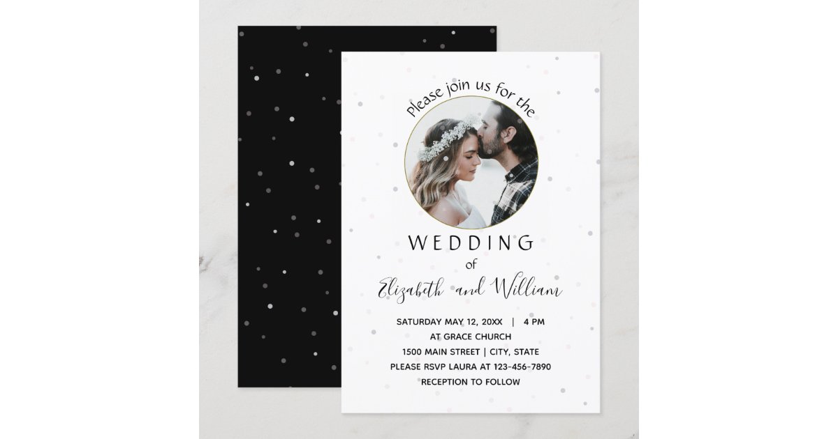 Elegant Circle Photo Wedding Invitation | Zazzle