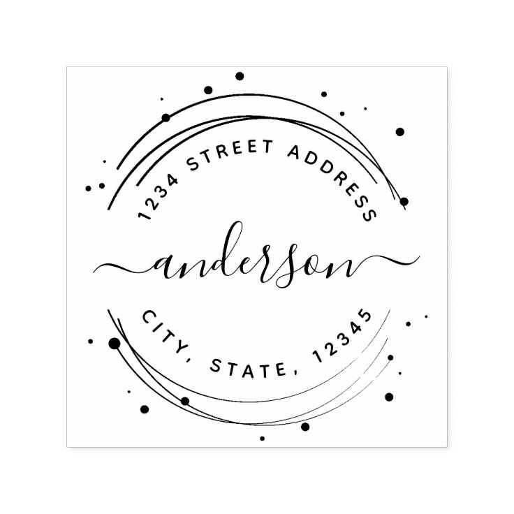 Elegant Circular Calligraphy Name Return Address Self-inking Stamp | Zazzle