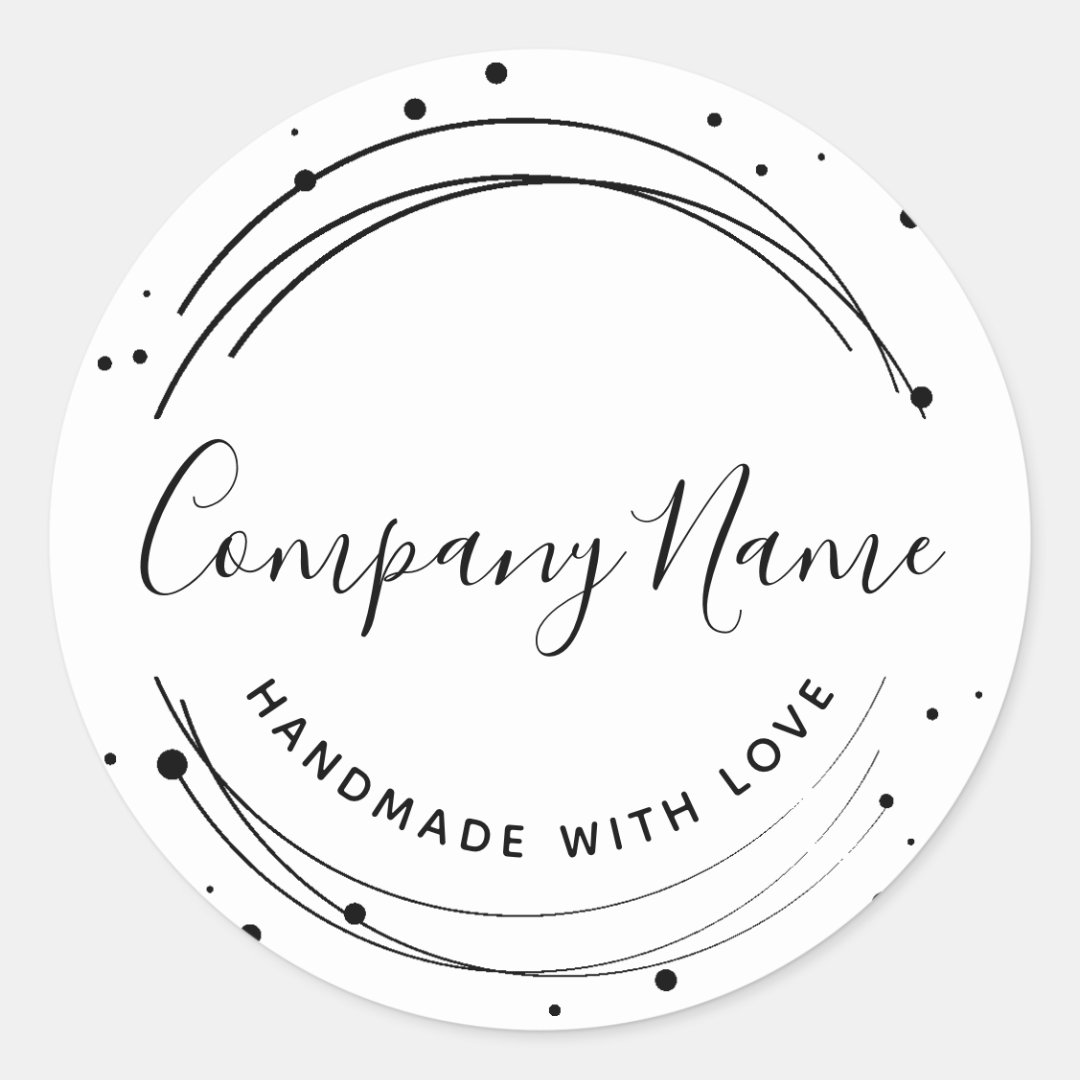 Elegant Circular Personalized Business Logo Classic Round Sticker | Zazzle