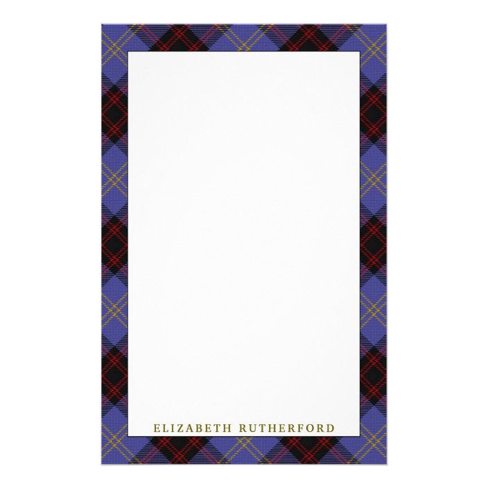 Elegant Clan Rutherford Tartan Plaid Stationery | Zazzle.com