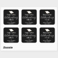 Elegant Class of 2024 Thank you Graduation Square Sticker | Zazzle