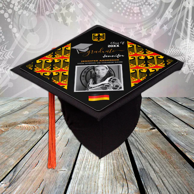 Elegant Class of 20XX Germany, Photo & German Flag Graduation Cap ...