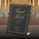 Elegant Classic Art Deco Black And Gold Guest Book Pedestal Sign | Zazzle