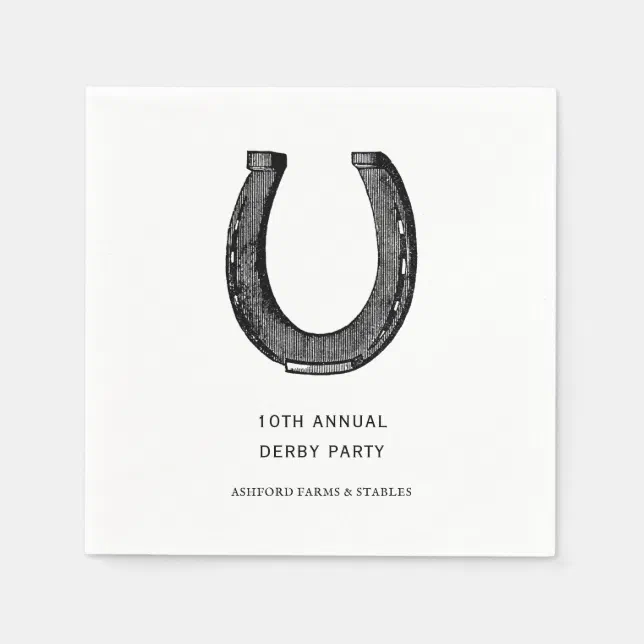 Elegant Classic Black White Horse Race Derby Party Napkins | Zazzle
