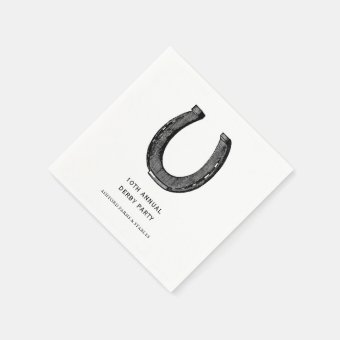 Elegant Classic Black White Horse Race Derby Party Napkins | Zazzle