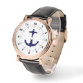 elegant classic Blue anchor Watch | Zazzle