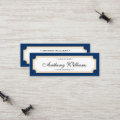 Elegant classic blue and gold graduation name card | Zazzle